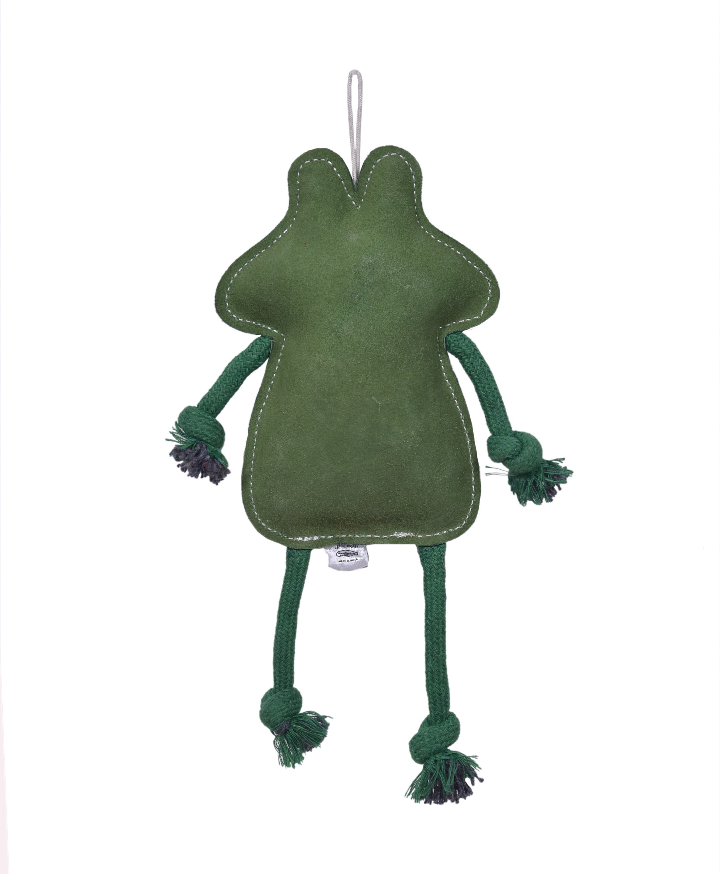 Frog Rope Dog Toy Handmade Puppy Chew Toy Squeaky Leather - Etsy