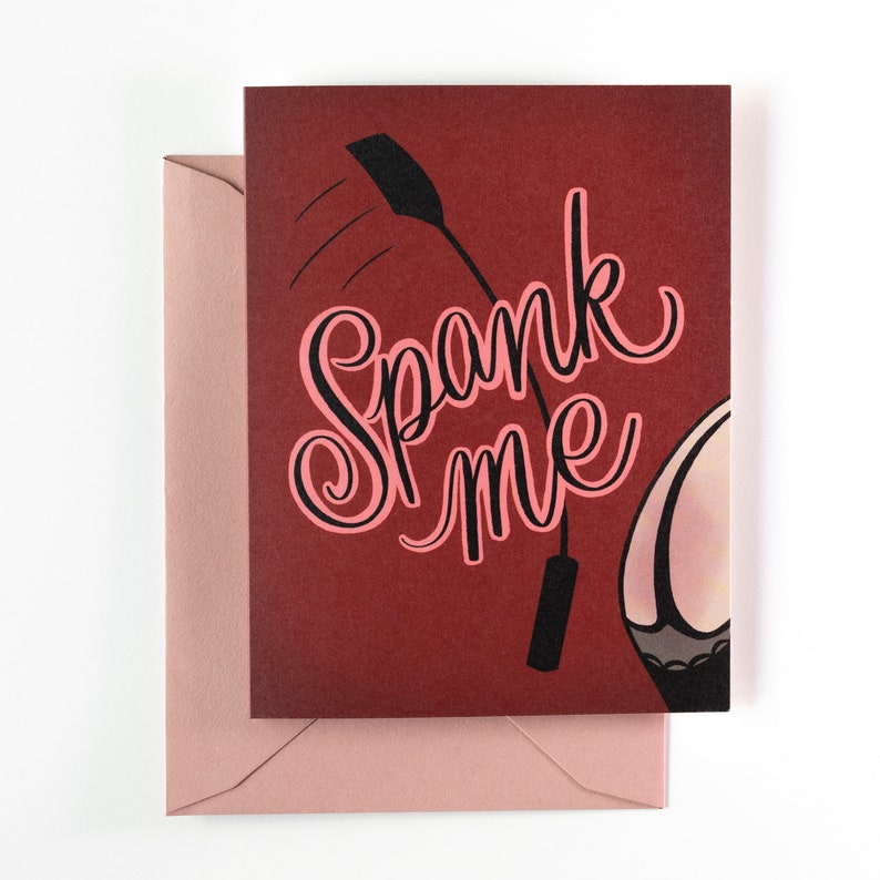 Spank Me Greeting Card, Flirty Greeting Card, Naughty, Sexy, Kinky Greeting Card, BDSM Card, D/S ...