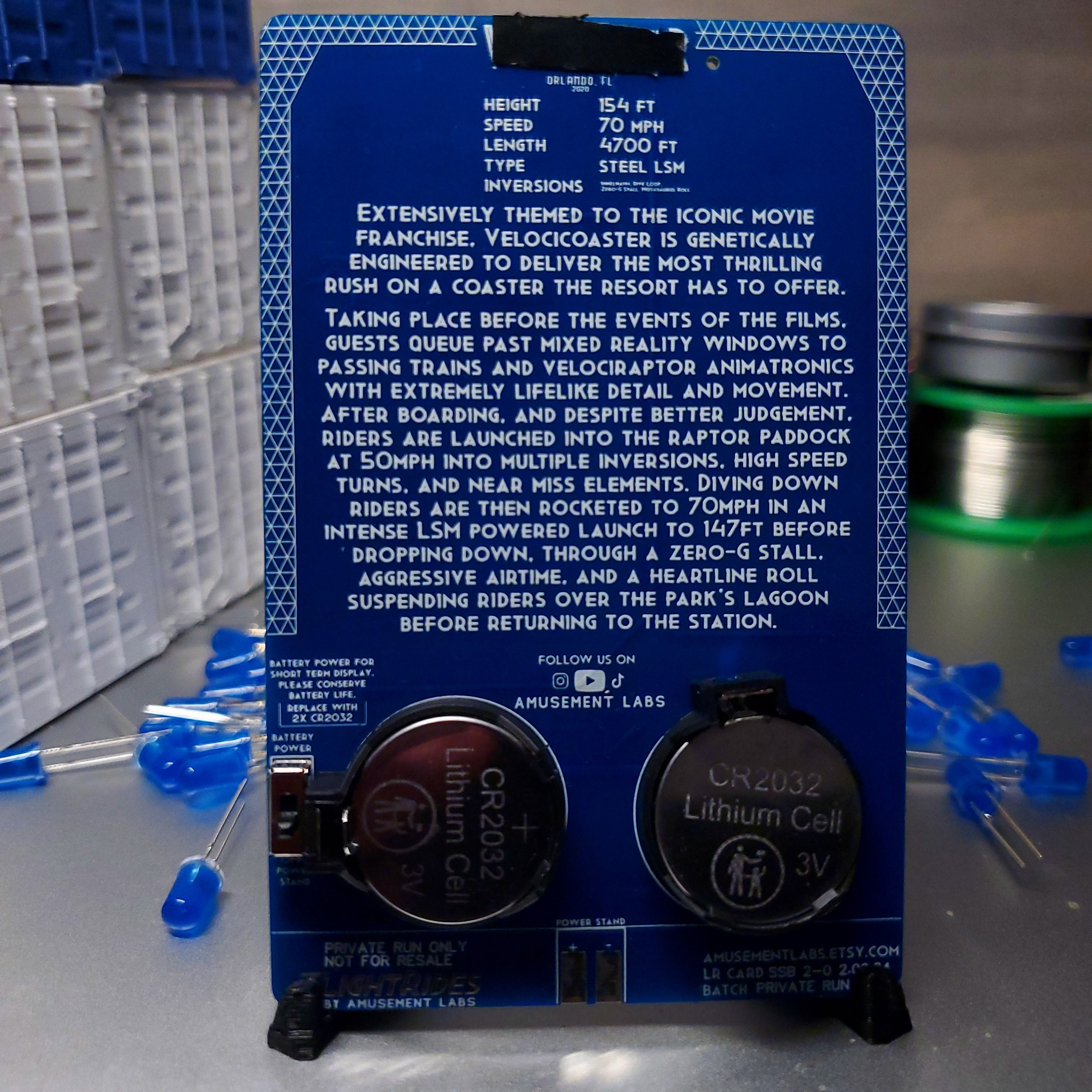 Velocicoaster Inspired LED Display velociraptor Coaster Lightrides ...