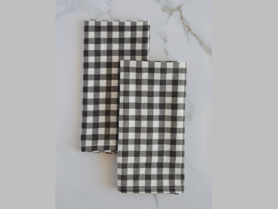 Black and White Checkered Cloth Napkins - Etsy
