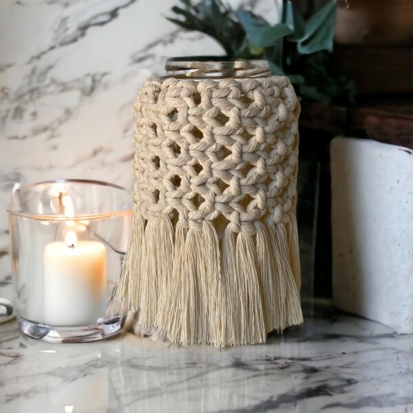Macrame Jar - Etsy