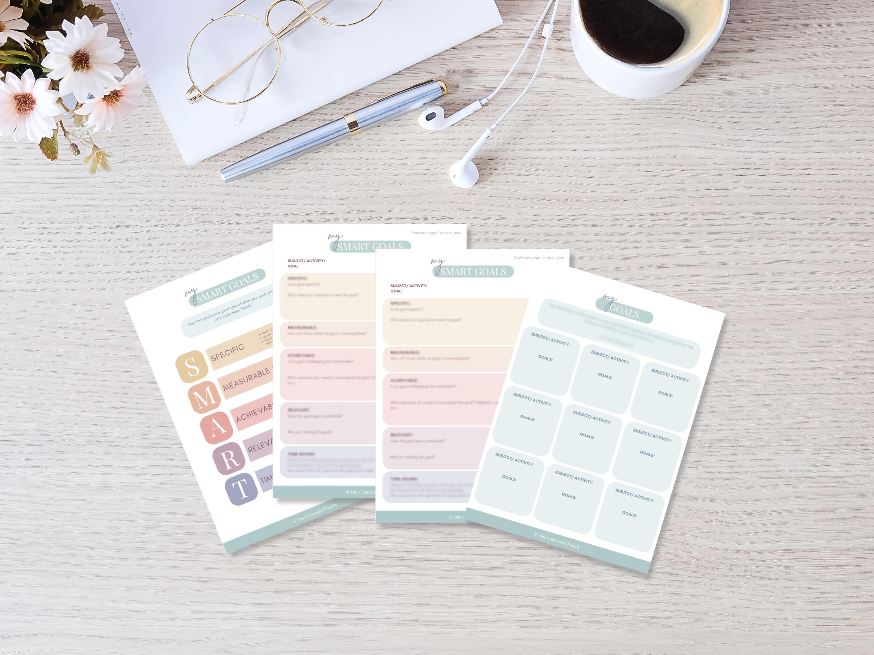 Digital Smart GOAL Setting POSTER & WORKSHEET – Motivational Digital ...