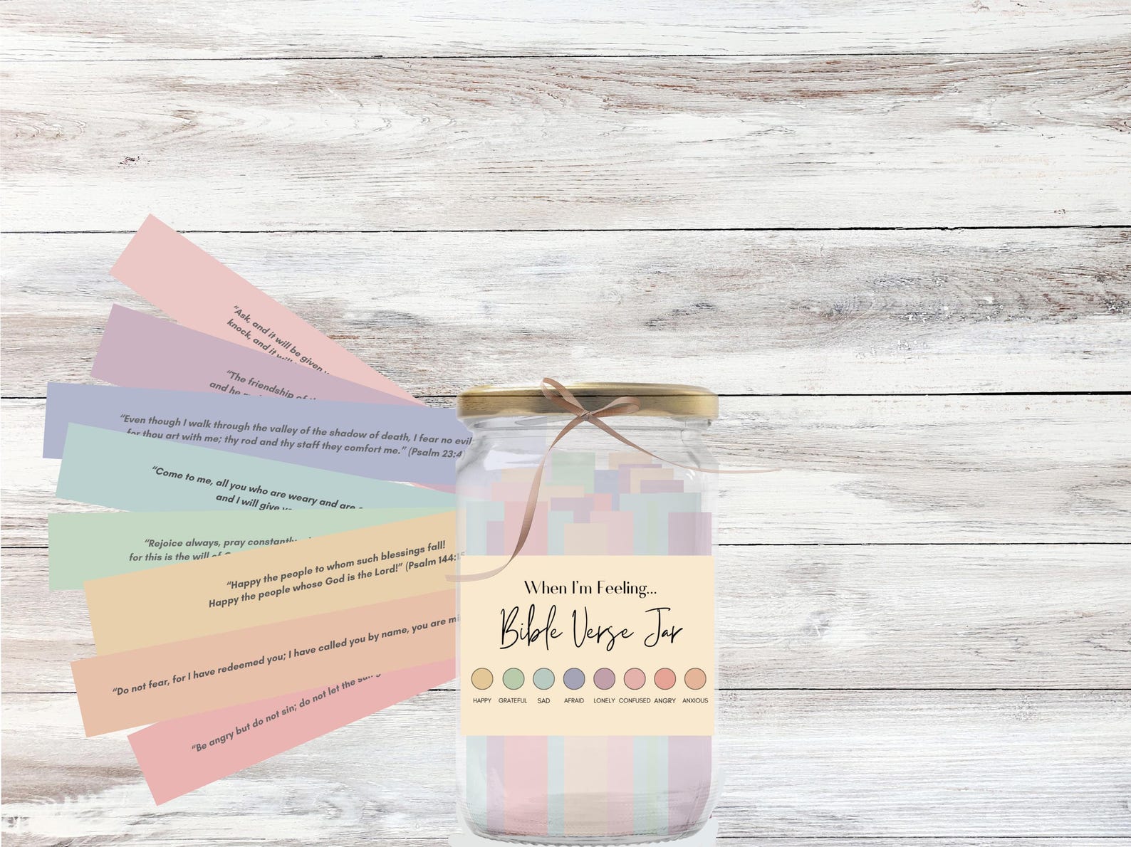 Printable BIBLE VERSE Jar & Lid Labels – 16 Oz Digital Download DIY ...