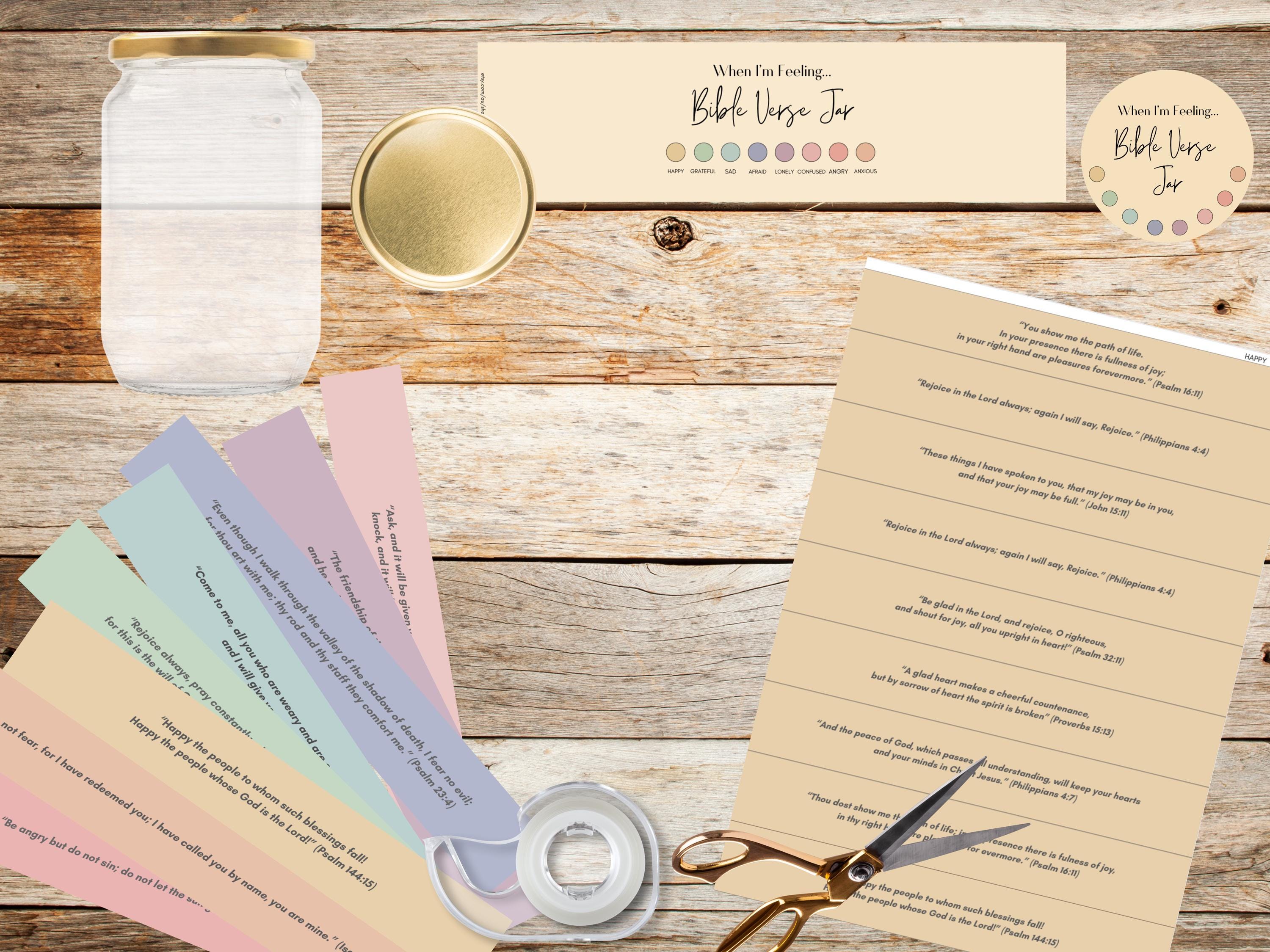 Printable BIBLE VERSE Jar & Lid Labels – 16 Oz Digital Download DIY ...