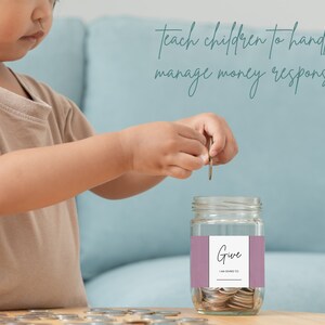 Kids Money Jar Labels: Give, Save, Spend, Invest (printable) - Etsy