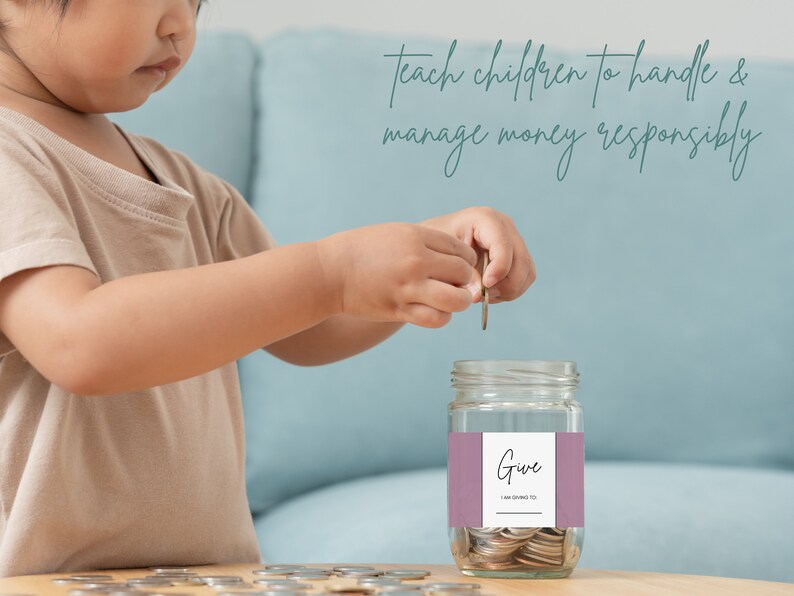 Kids Money Jar Labels: Give, Save, Spend, Invest (printable) - Etsy
