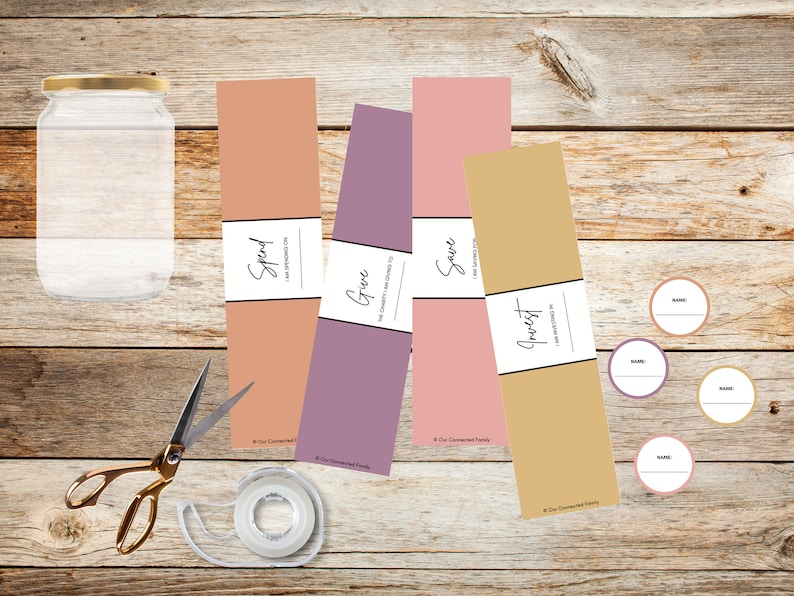 Kids Money Jar Labels: Give, Save, Spend, Invest (printable) - Etsy
