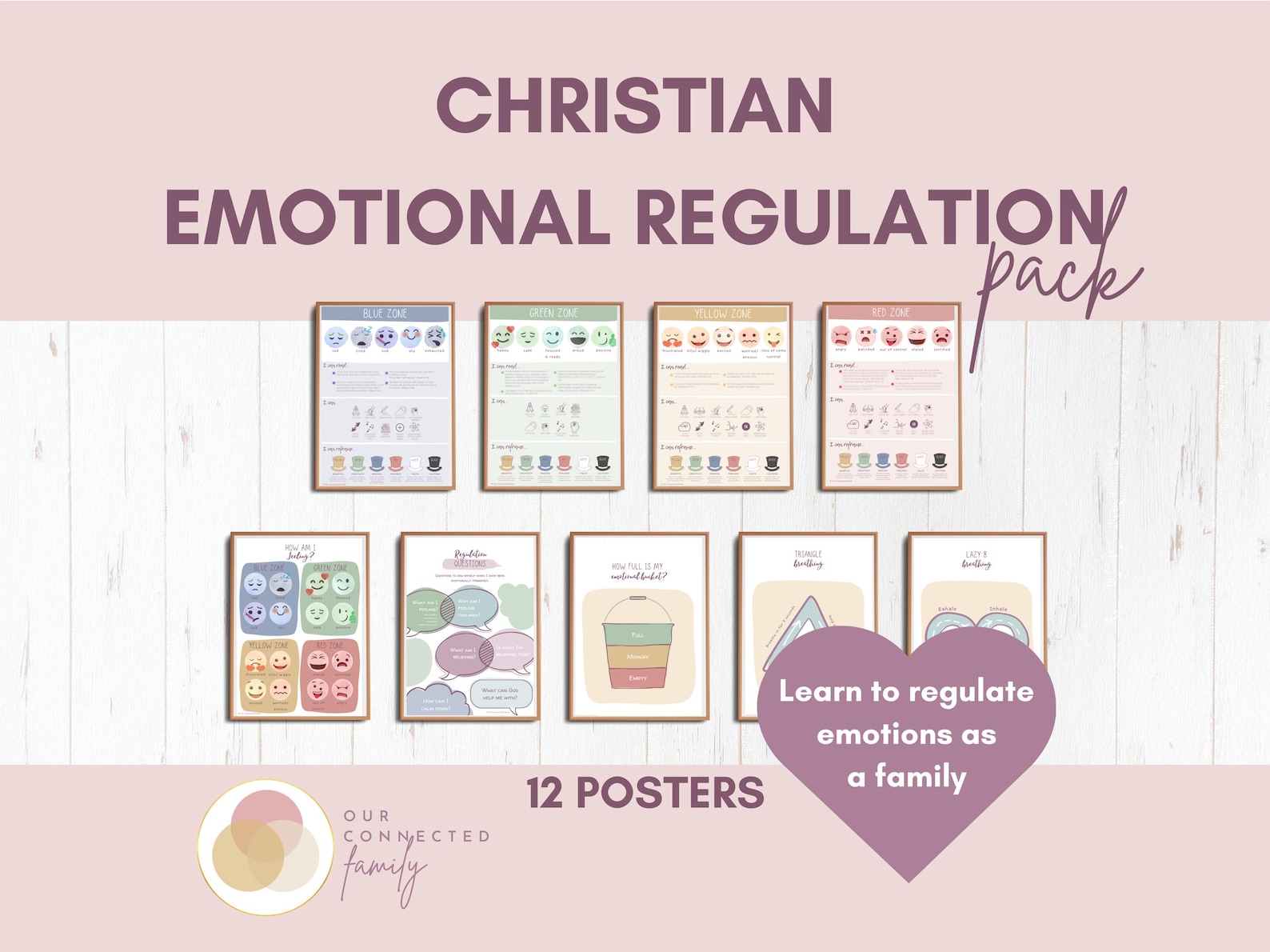 Christian Emotional Regulation Posters Pack: Coping Skills, Zones of ...