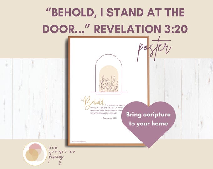 Revelation 3:20 Behold I Stand at the Door and Knock Religious Bible ...
