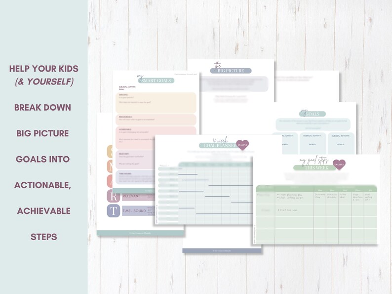 Printable GOAL SETTING PACK Planner & Tracker for Youth and Adult ...