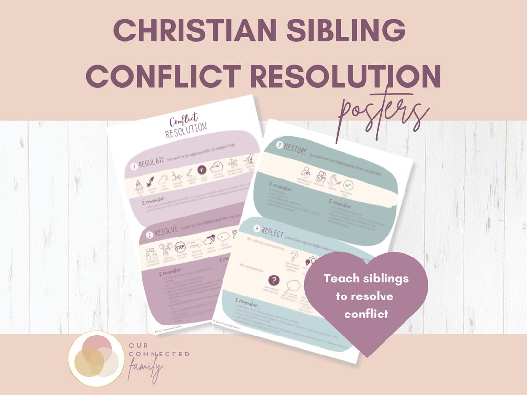 Sibling Conflict Resolution Posters for Kids, Build Teamwork, Problem ...