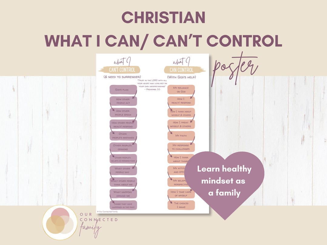 What I Can/ Can’t Control Poster, Christian Surrender Poster, Growth ...