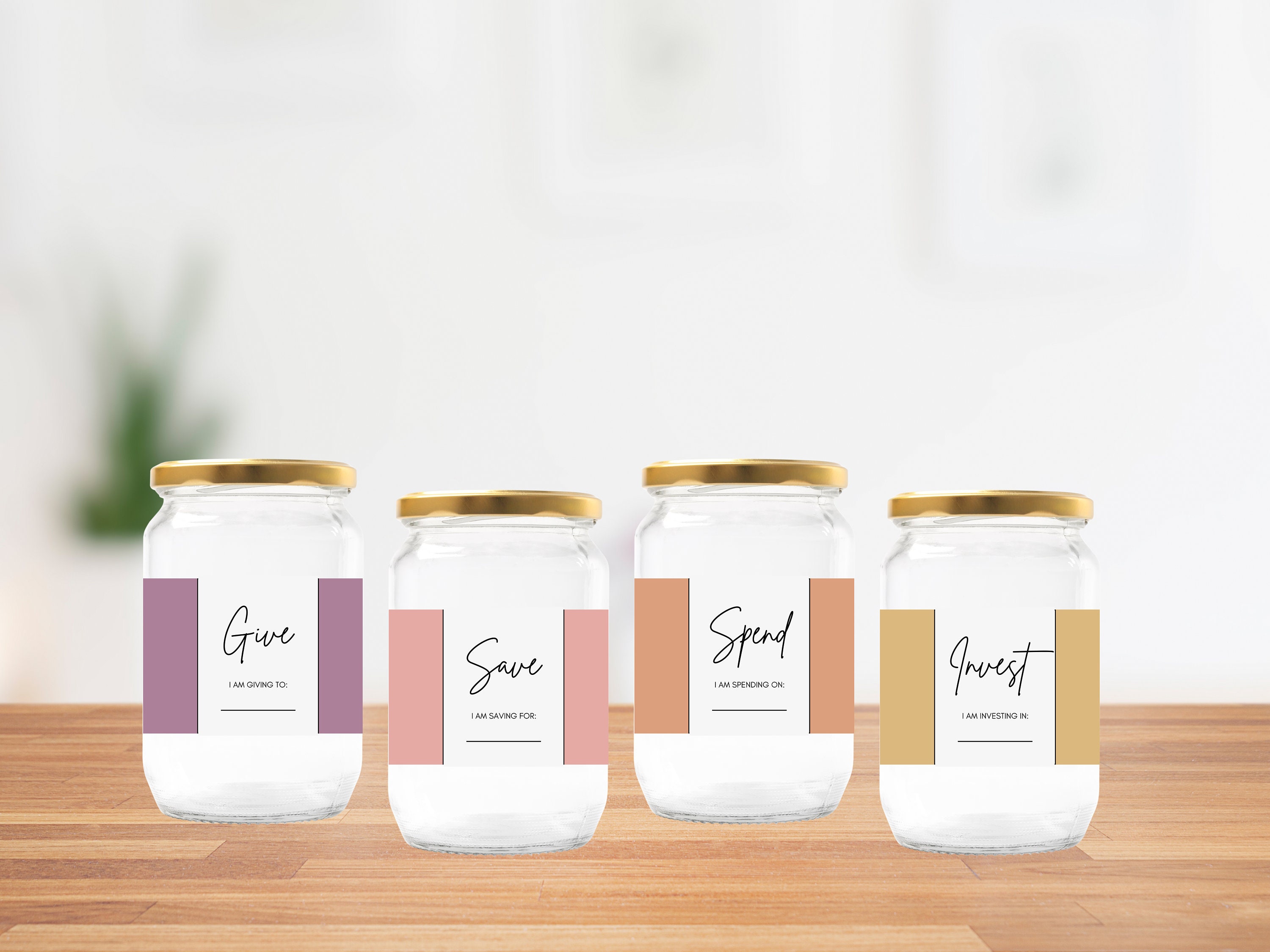 Kids Money Jar Labels: Give, Save, Spend, Invest (printable) - Etsy