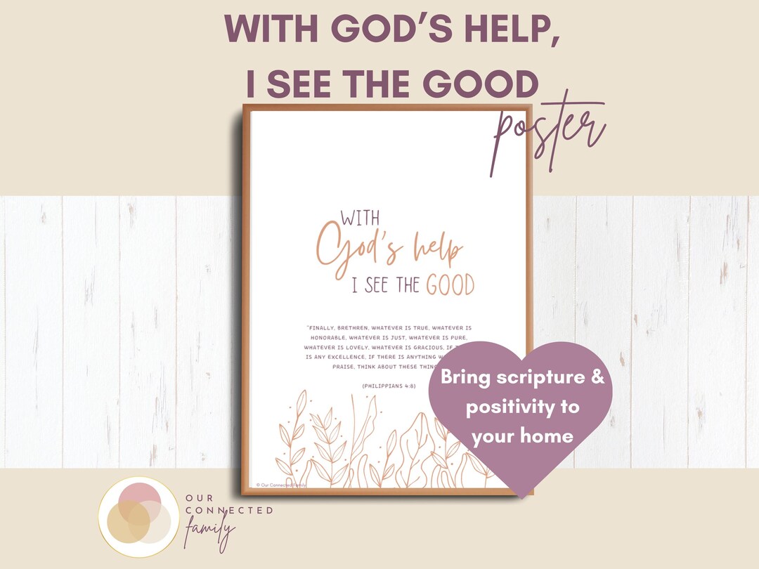 Christian Scripture Poster: Motivational Bible Verse Art (digital ...