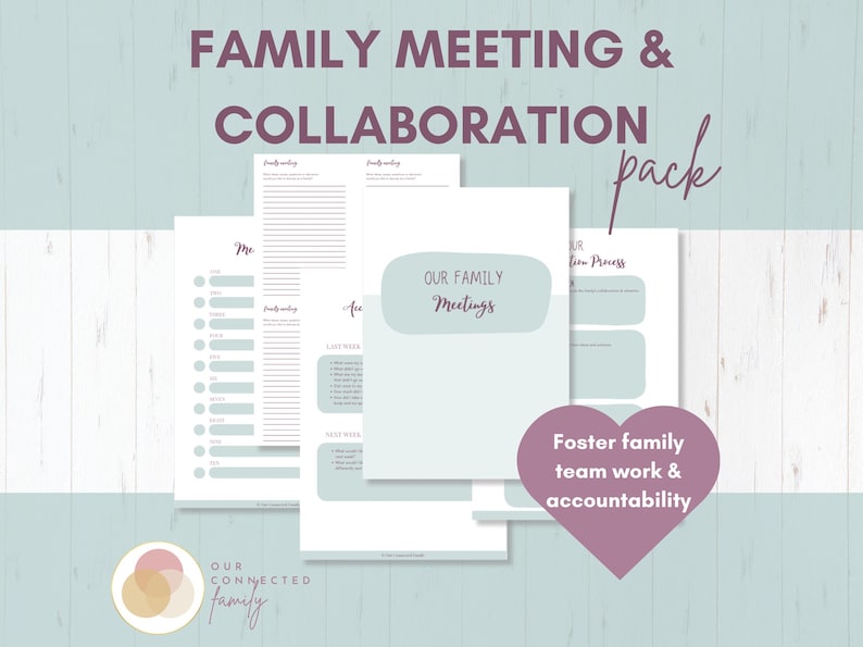 Family Meeting Printable Kit: Collaboration & Accountability (PDF ...