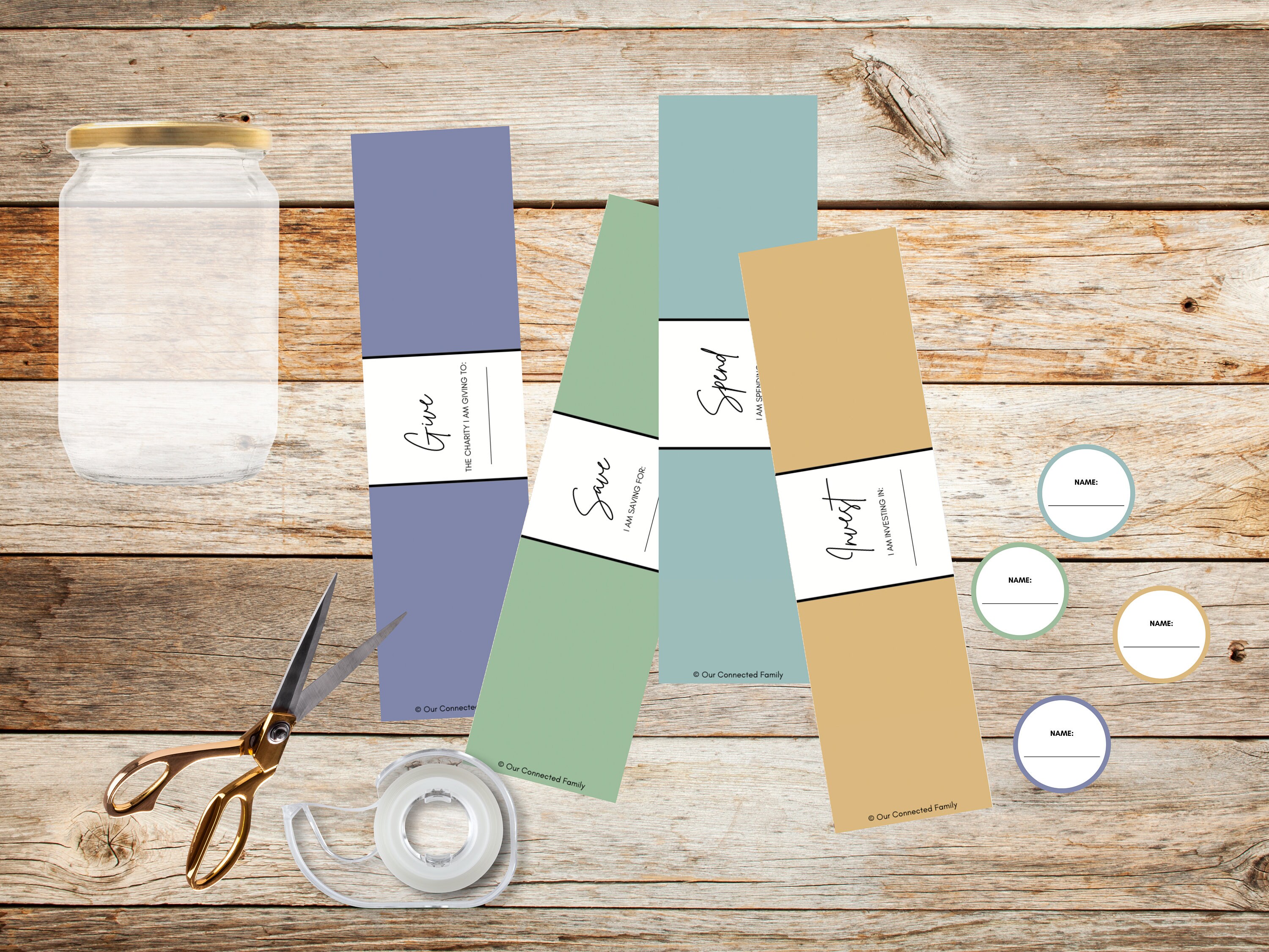 Kids Money Jar Labels: Give, Save, Spend, Invest (printable) - Etsy
