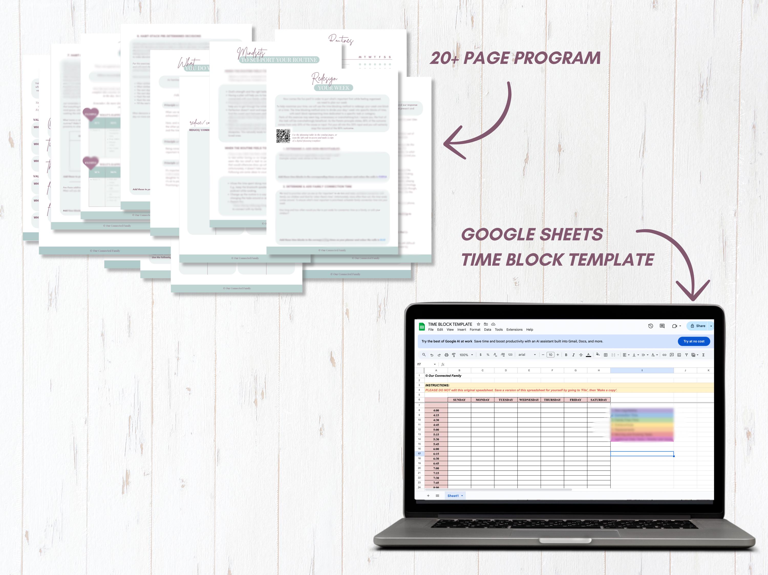 Family Values Digital Planner Template, Family Time Management Program ...