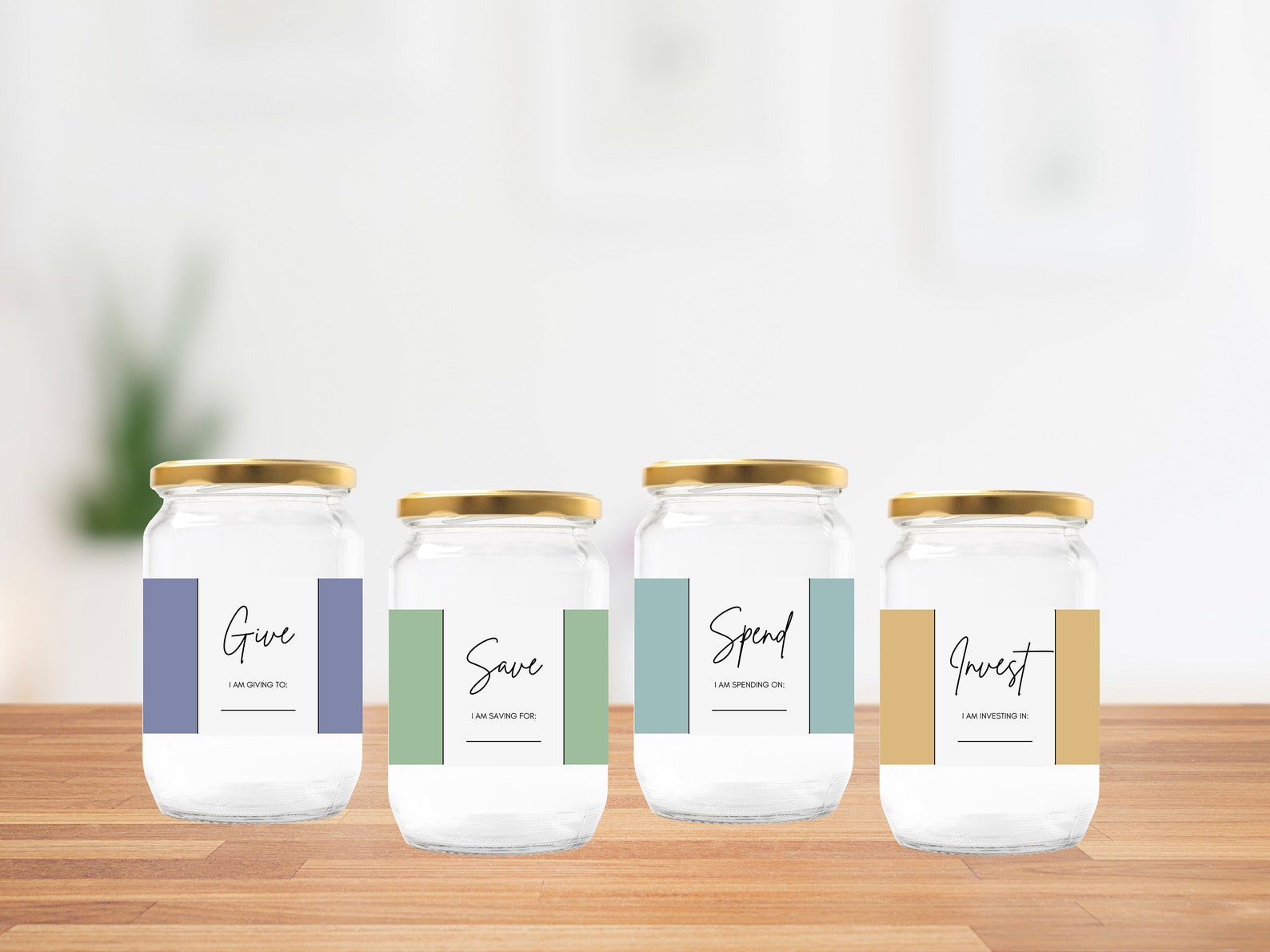 Kids Money Jar Labels: Give, Save, Spend, Invest (printable) - Etsy
