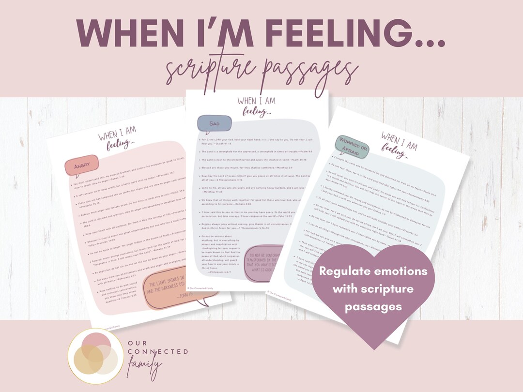 Bible Verse Emotional Regulation Poster: Christian Calming Scripture ...