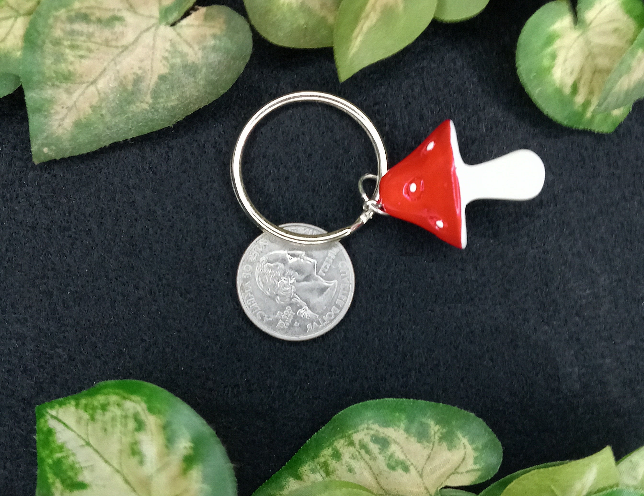 Red Fairy Toadstool Mushroom Handmade Plastic Key Chain - Etsy