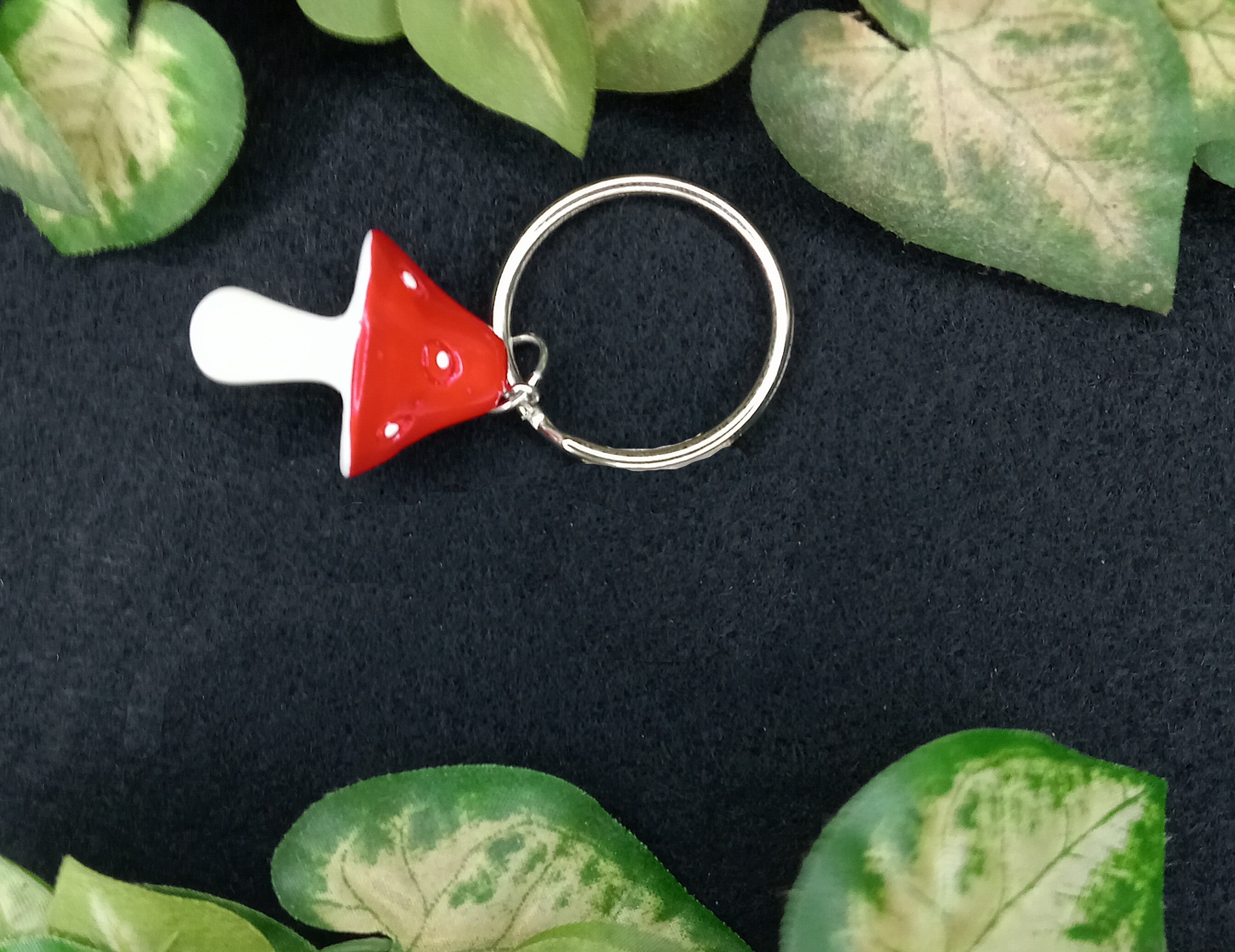 Red Fairy Toadstool Mushroom Handmade Plastic Key Chain - Etsy