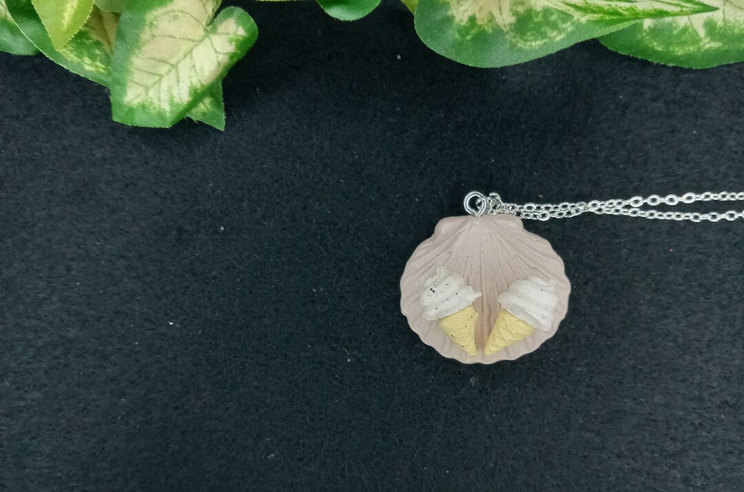 Vanilla Ice Cream Dessert Clam Seashell Handmade Polymer Clay - Etsy