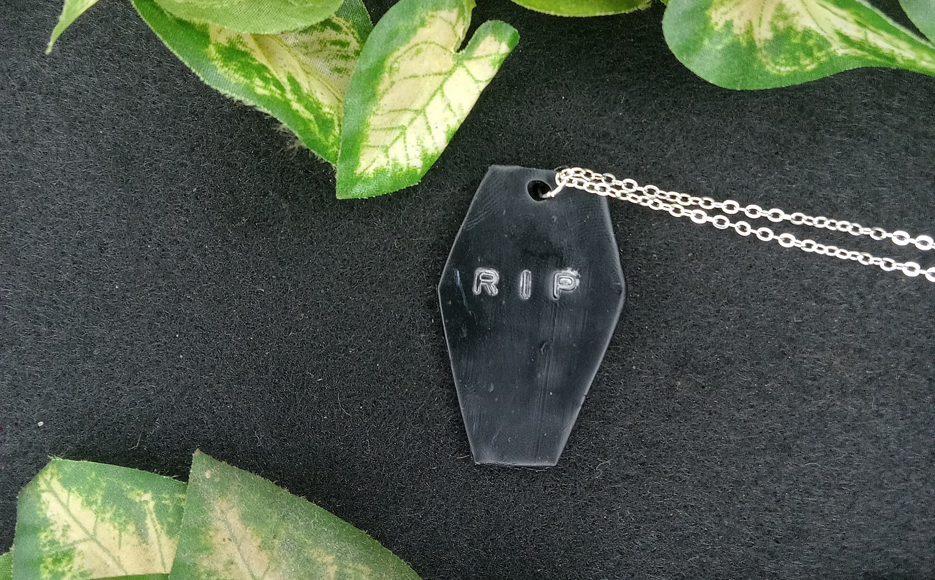 RIP Acronym Stamped Coffin Handmade Polymer Clay Necklace - Etsy