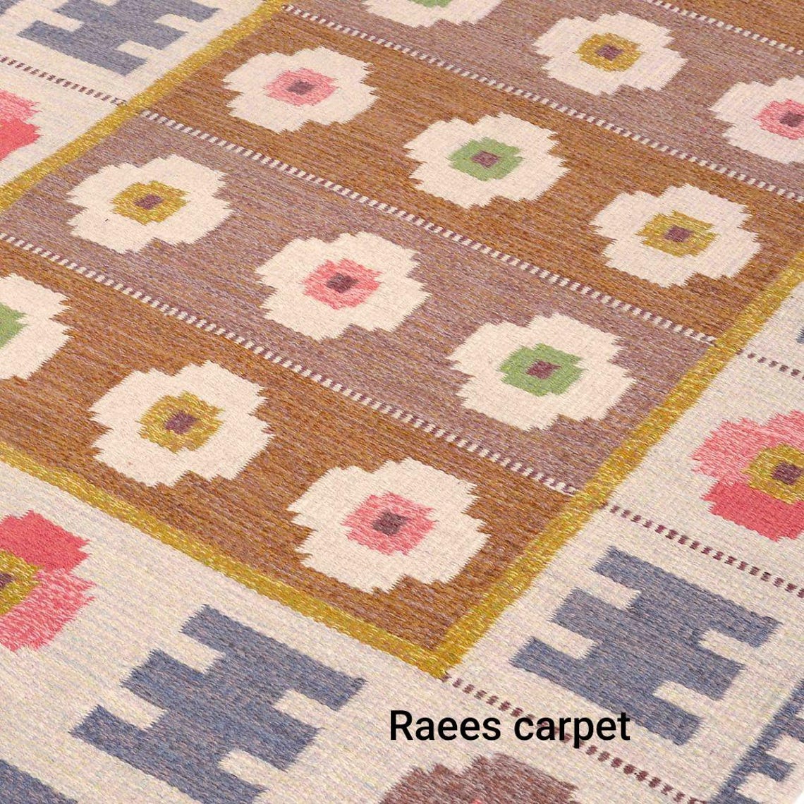 Beige Modern Rug Flat Weave Rugs With Beige Border for All Living Space ...
