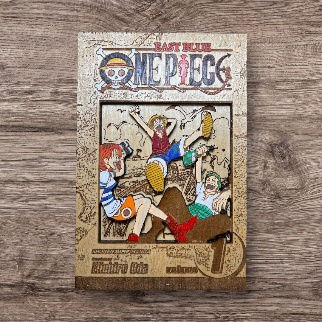 3D Wooden One Piece Manga Book Cover - Etsy