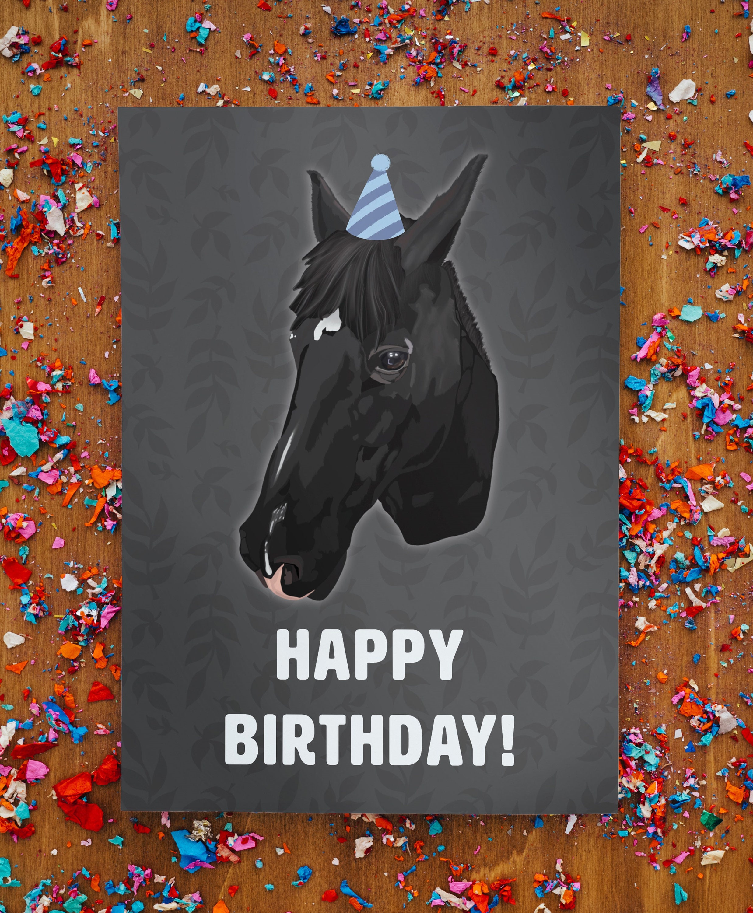 Happy Birthday Card Printable Birthday Card With Horse Horse Digital ...