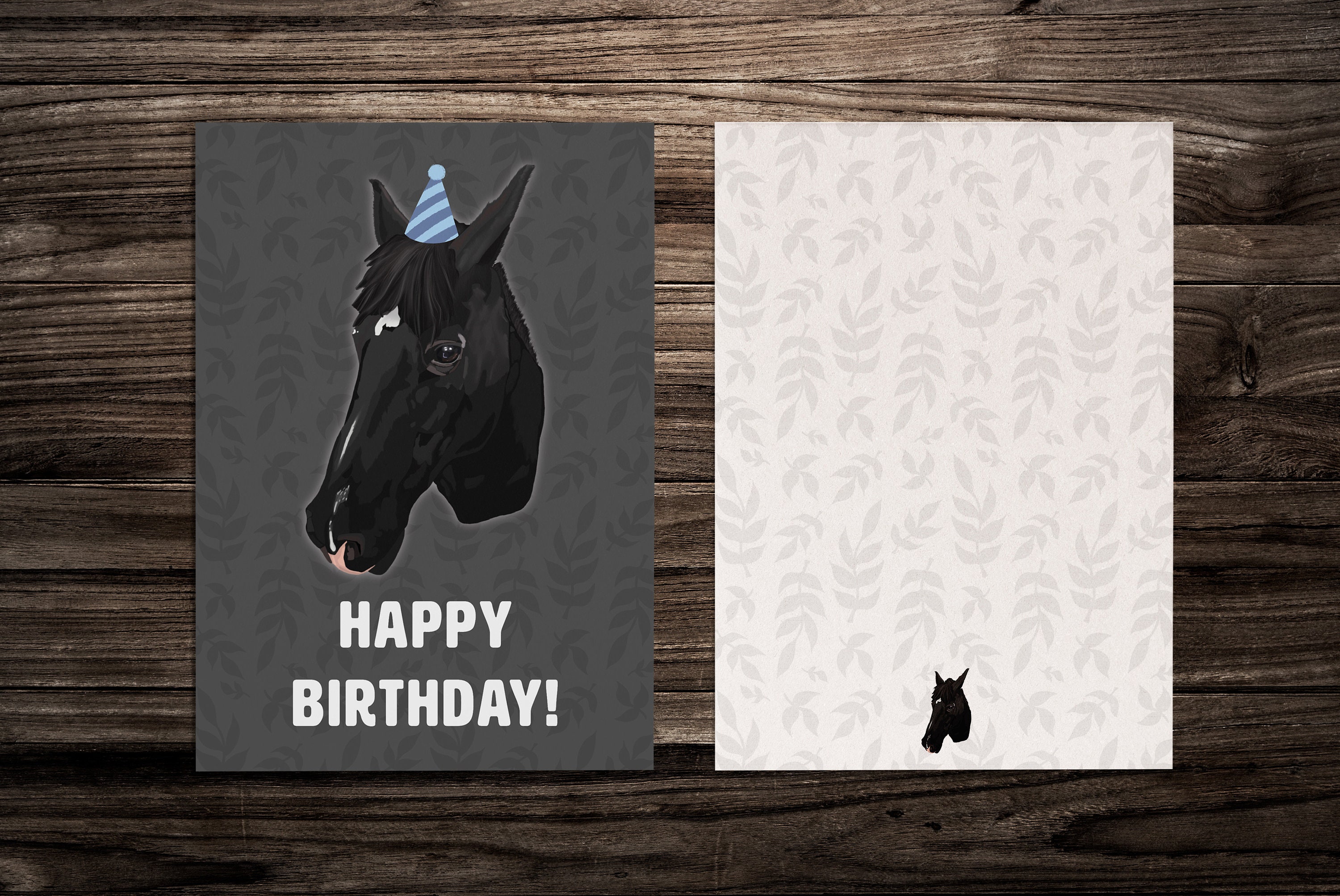 Happy Birthday Card Printable Birthday Card With Horse Horse Digital ...