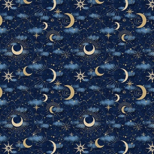 Celestial Moons Seamless Pattern, Starry Night Sky, Repeating Tile File ...