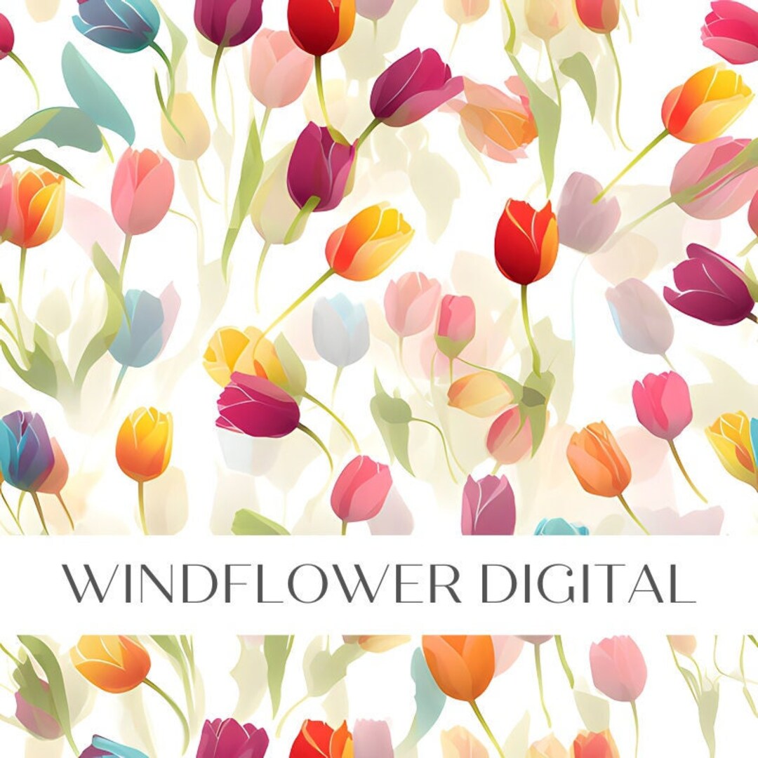 Colorful Tulips Seamless Pattern | Springtime Floral Repeating Pattern ...