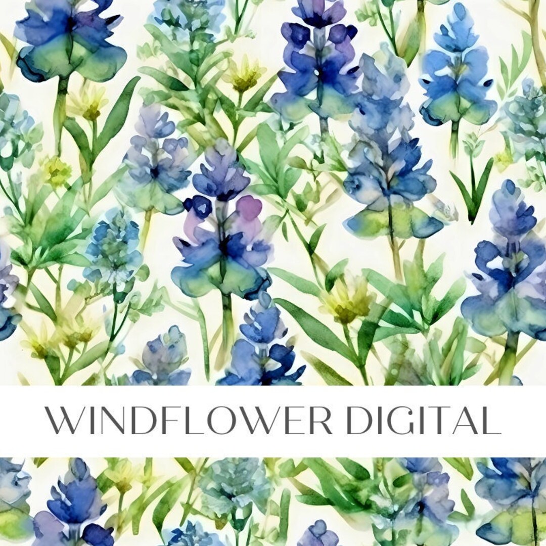 Bluebonnet Flowers | Texas Bluebonnet State Flower Continuous Pattern ...