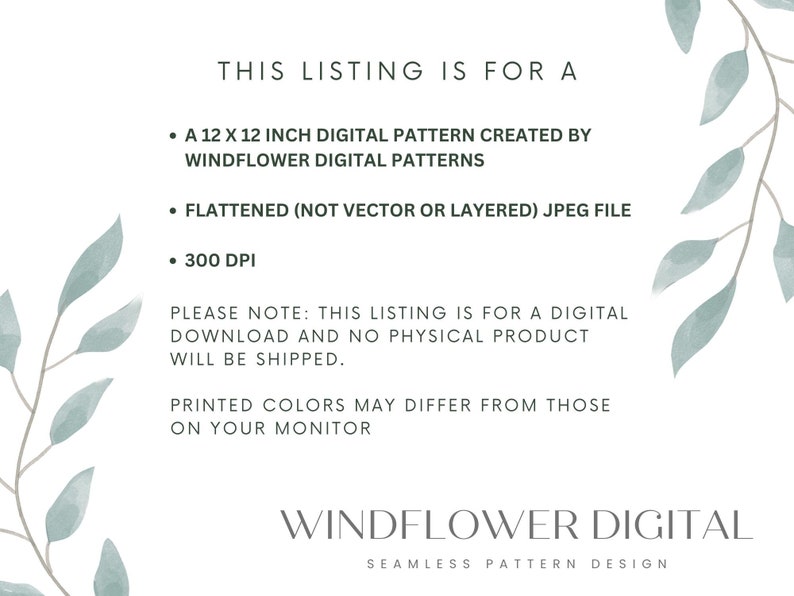 Wildflower Seamless Pattern Watercolor Fabric Pattern, Craft Design ...