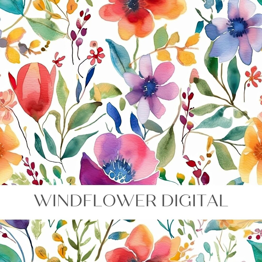 Watercolor Flower Garden Seamless Pattern | Continuous Pattern | Repeat ...