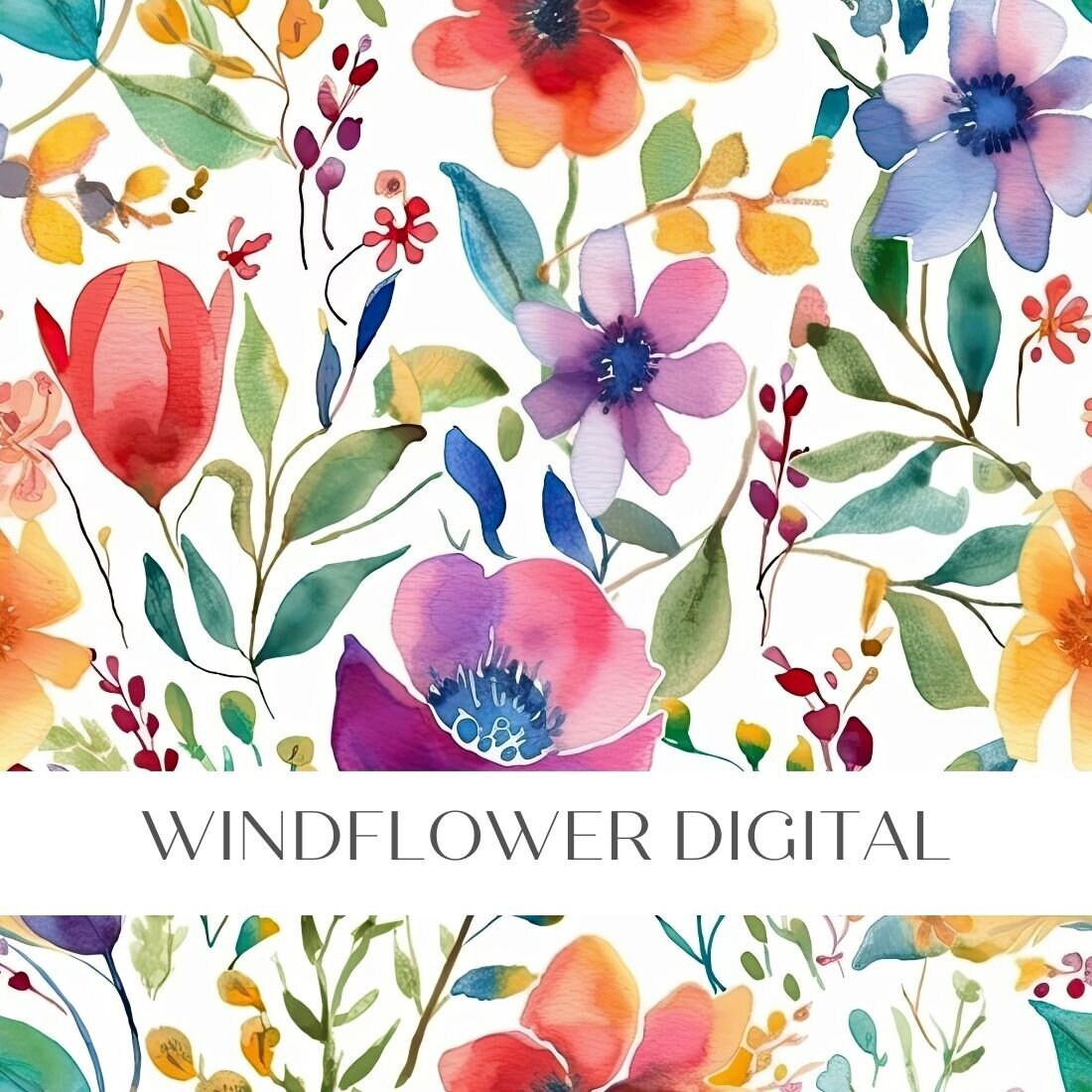 Watercolor Flower Garden Seamless Pattern | Continuous Pattern | Repeat ...