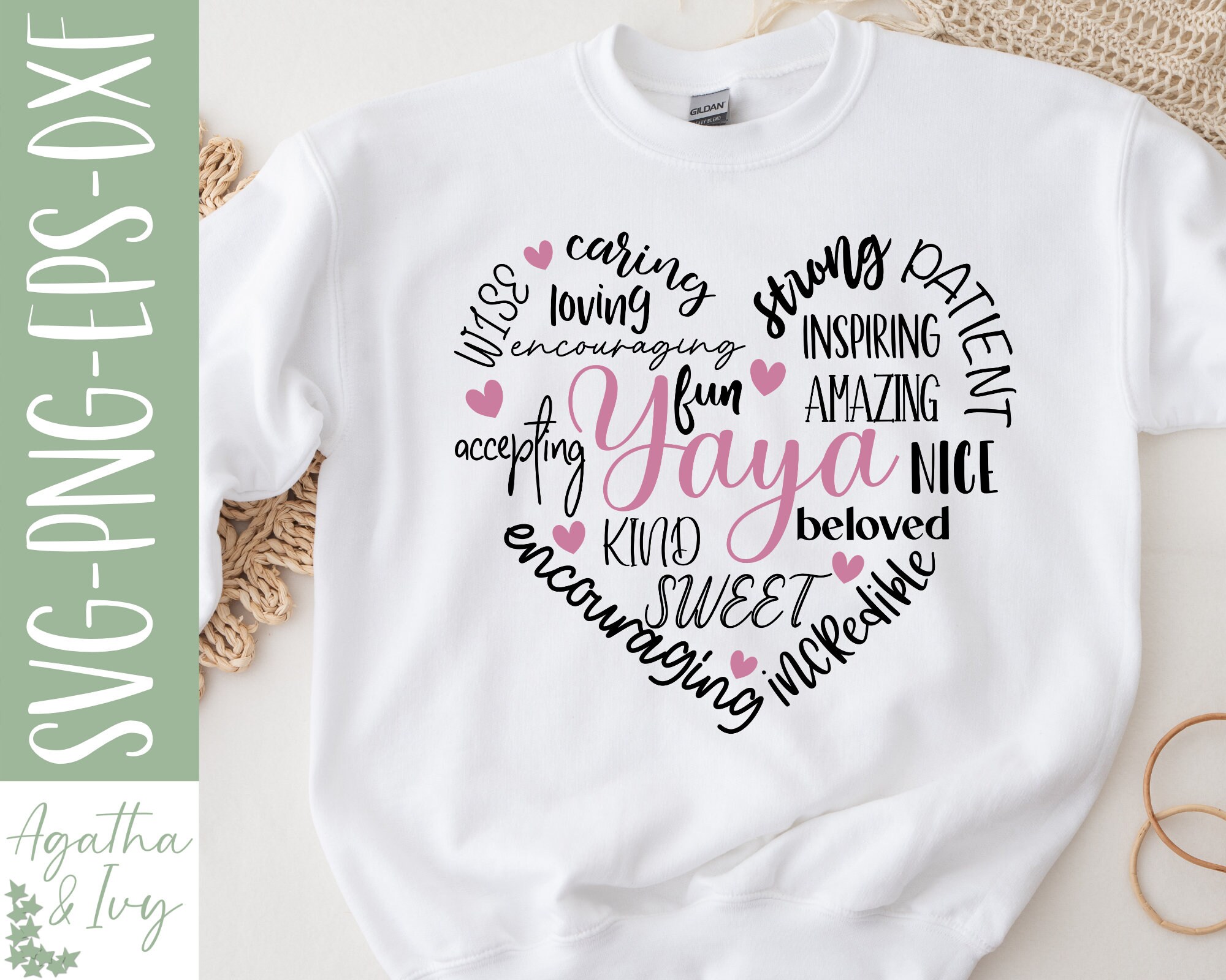 Yaya Heart Svg Yaya Svg I Love My Grandkids Svg Yaya Shirt - Etsy