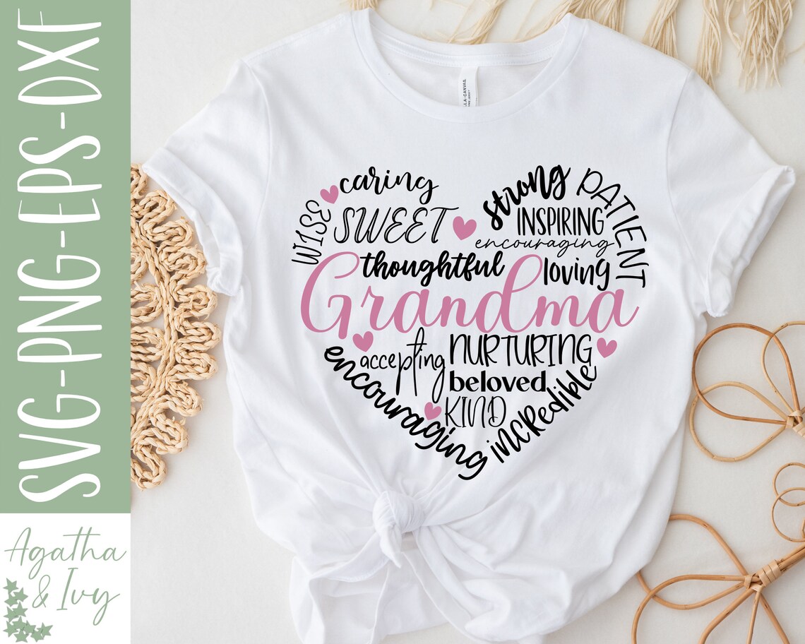 Grandma Heart Svg Grandma Svg Shirt Heart of a Grandma Svg - Etsy