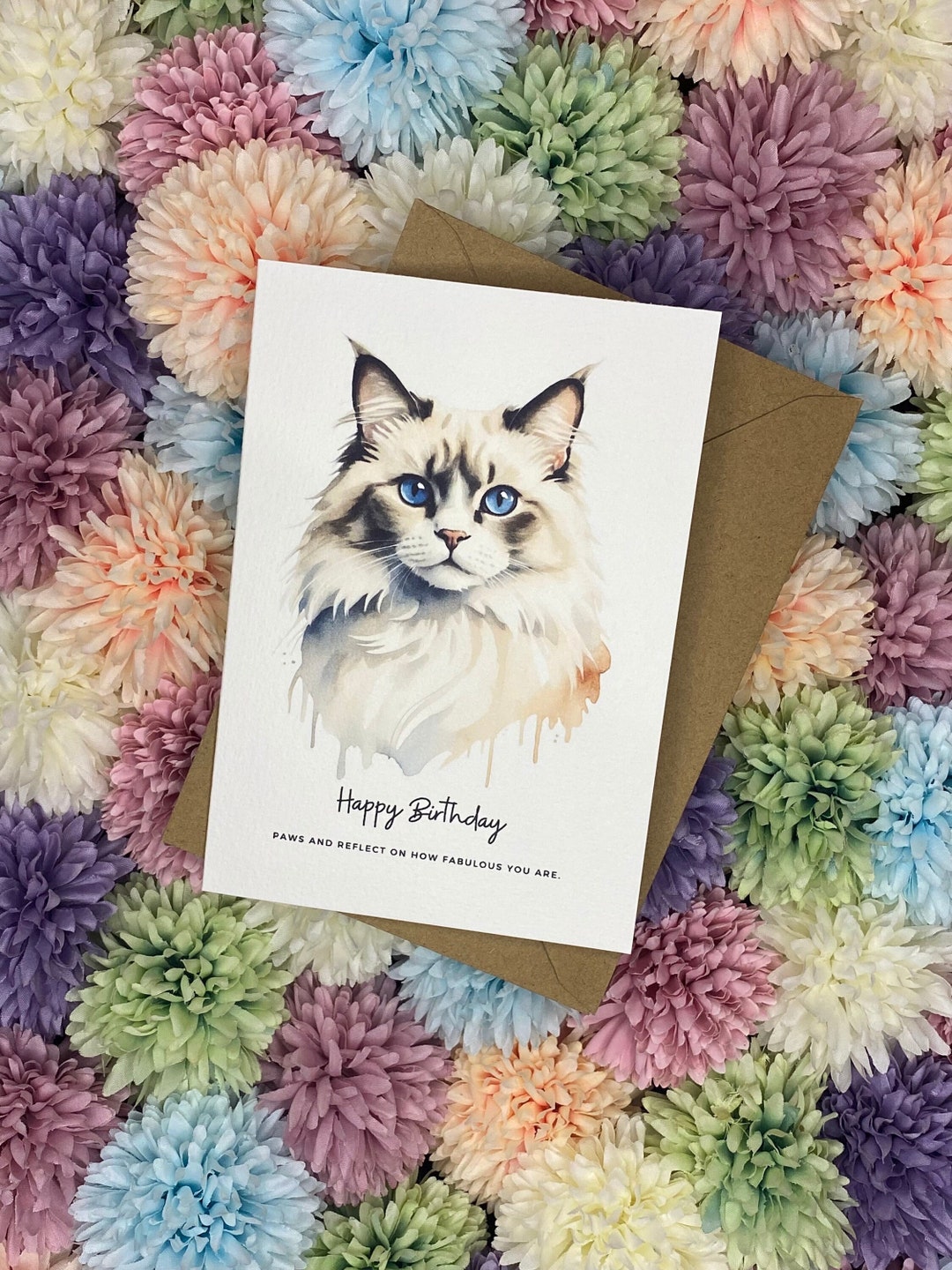 Happy Birthday Greeting Card - Paws and Reflect - Including Envelope ...