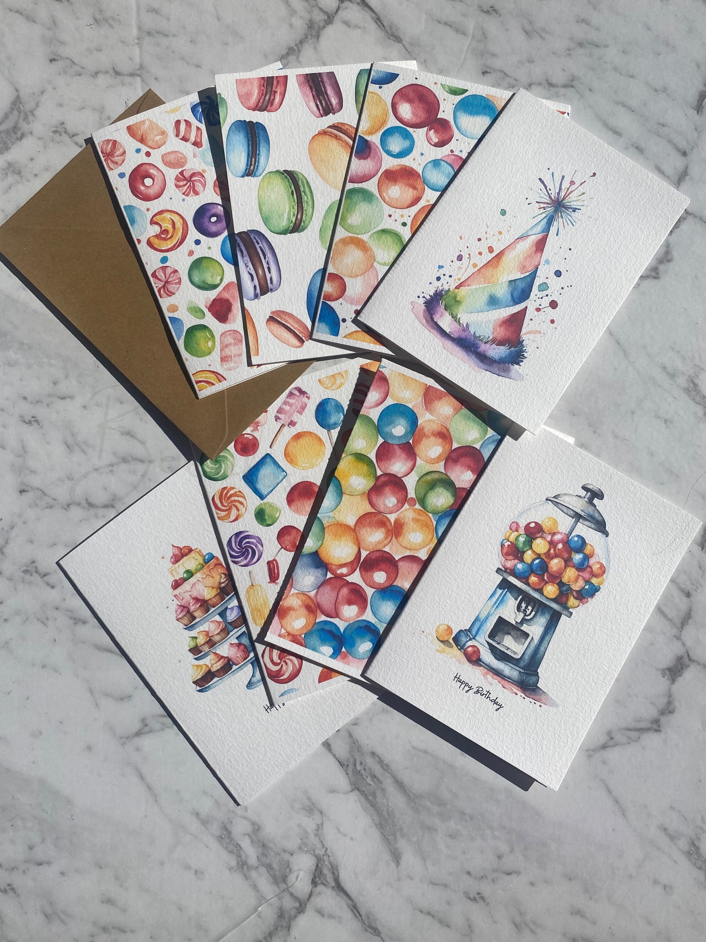 Candy Birthday Greeting Card Colourful Bubbles Including Envelope A6 10 ...