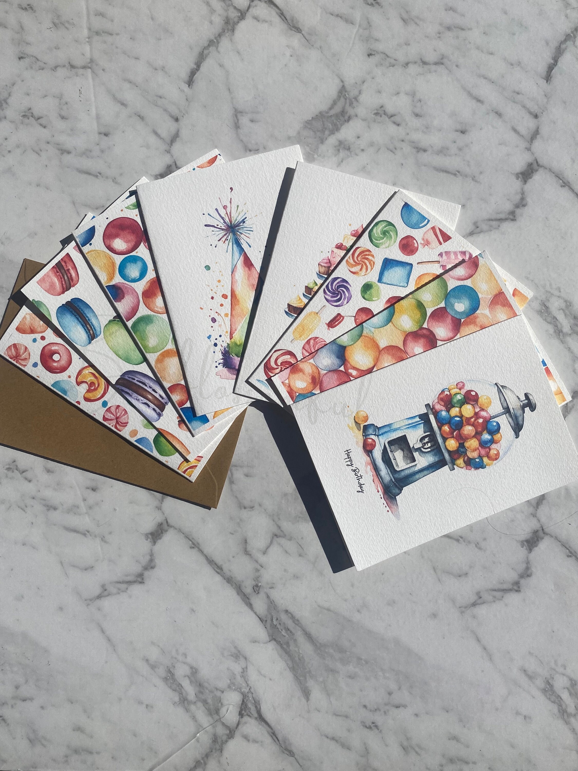 Candy Birthday Greeting Card Colourful Bubbles Including Envelope A6 10 ...