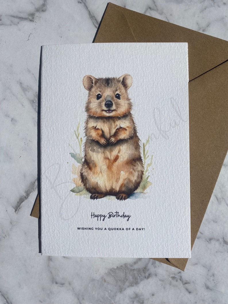 Australian Native Quokka Greeting Card Including Envelope A6 10.5 X 14. ...