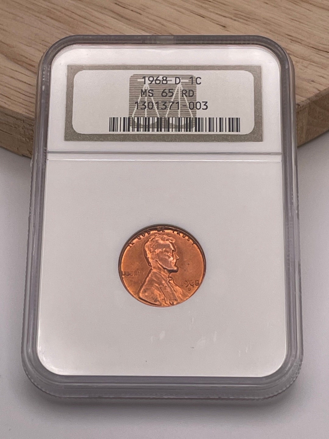 1968 D Lincoln Cent Penny NGC MS65 Red, Lincoln Memorial, Copper 1C ...