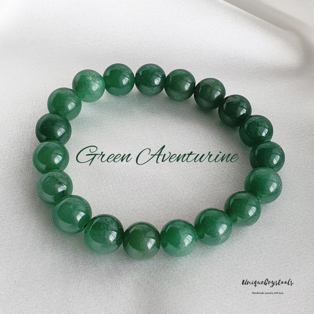 Aventurine Bracelet AAA Grade Aventurine Beaded Bracelet Elastic ...