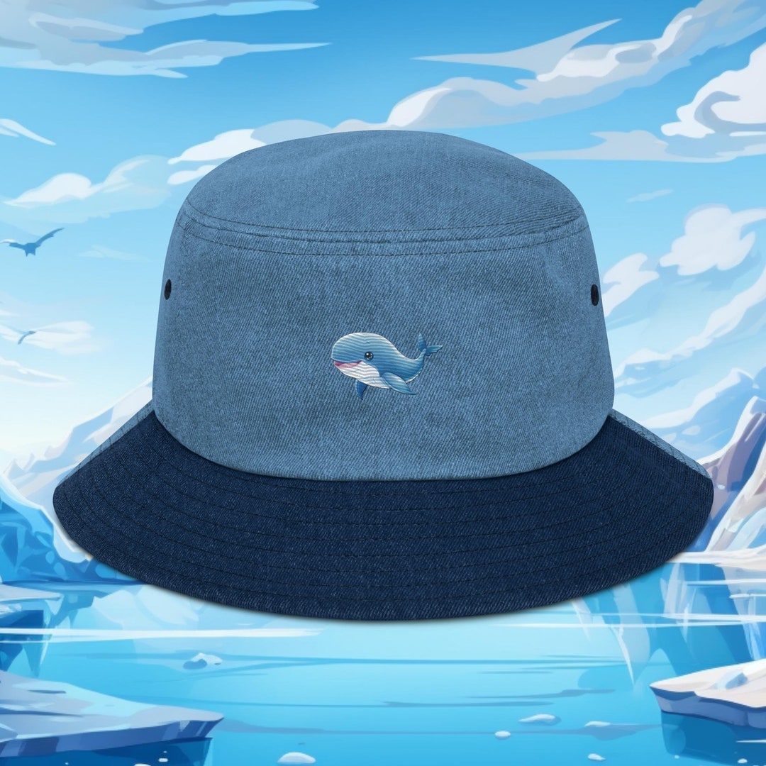 Azure Aria Blue Whale Denim Bucket Hat: Sing the Melody of - Etsy
