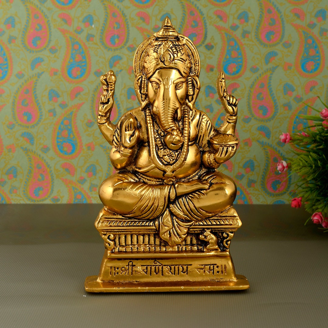 Divine Metal Ganesh: Sacred Artwork for Your Placemetal - Etsy