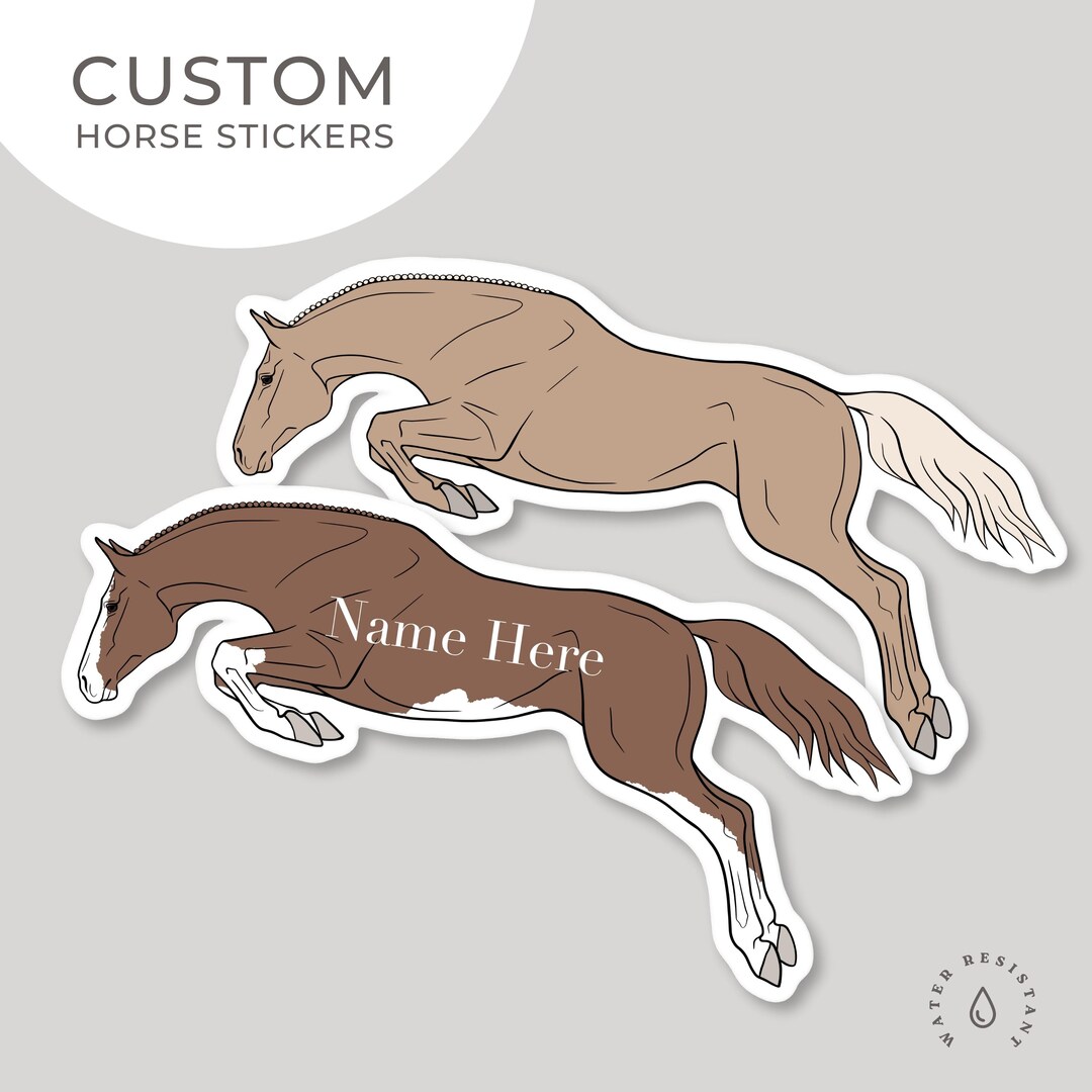 Custom Horse Sticker | Waterproof Vinyl Decal | Personalized Horse ...