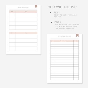 Cat Health Record Journal | Feline Wellness Tracker PDF | Editable Cat ...