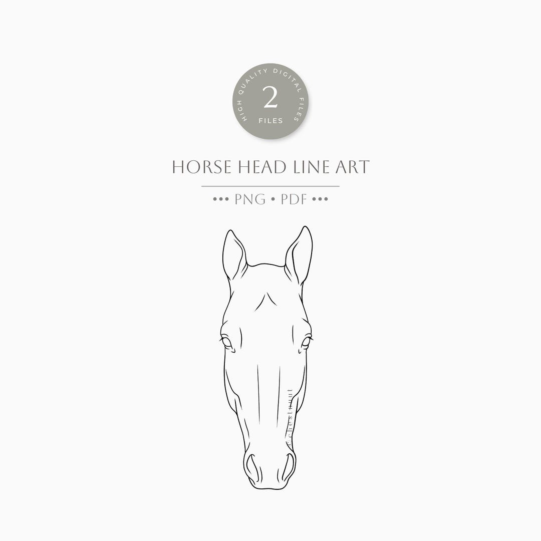 Horse Head Line Art | Horse Face Illustration | Equine Art | Horse ...